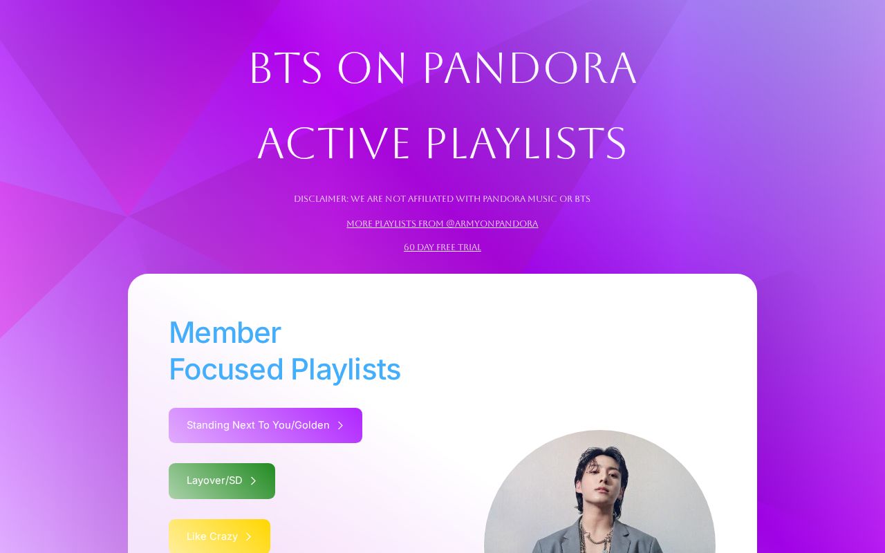 BTS ON Pandora Playlists